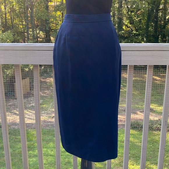 Vintage | Skirts | Vintage 7s Union Label Navy Pencil Skirt | Poshmark